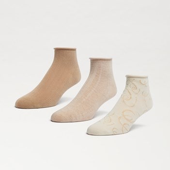 Sam Edelman 3 Pack Cotton Blend Pointelle Ankle Socks | Women's Socks