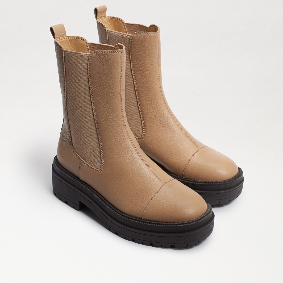 Wellington Lug Sole Chelsea Boot Sesame Leather | Womens Boots and ...